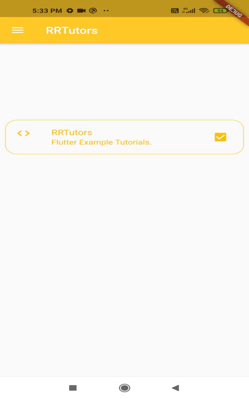 Flutter CheckBoxListTile Example