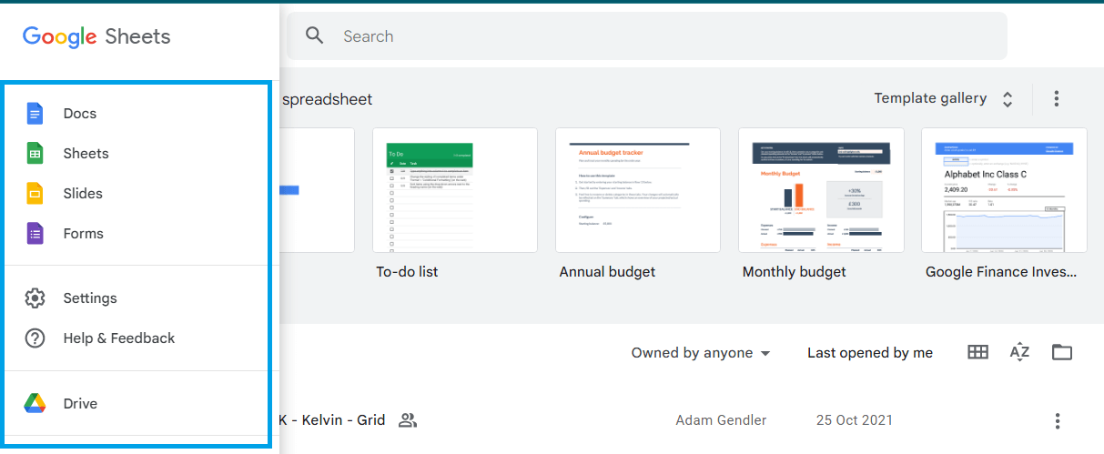 The Introduction To The Google Sheets Interface